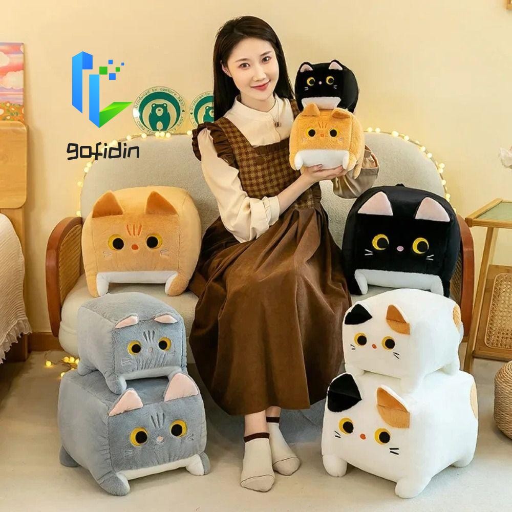 GOFIDIN Đồ chơi sang trọng cho mèo vuông, Thú nhồi bông Búp bê lông tơ ...
