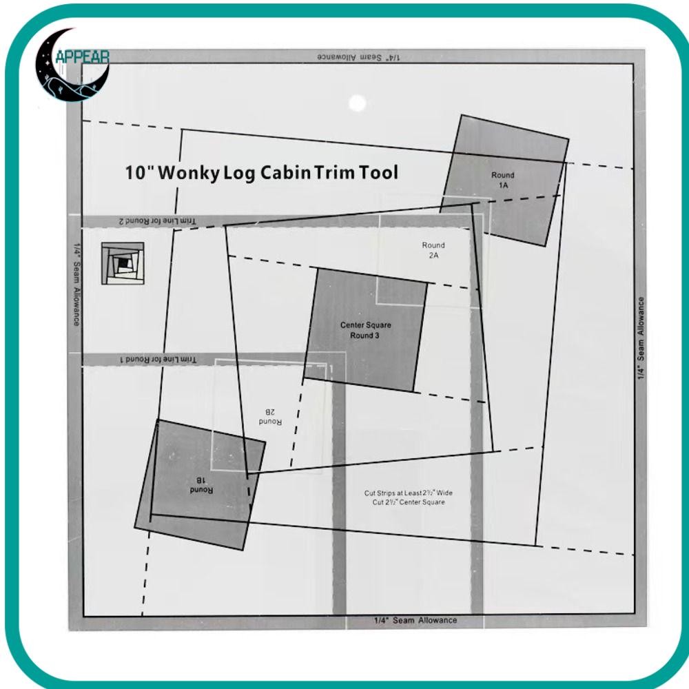APPEAR Wonky Log Cabin Trim Tool, Acrylic 6 8 10inch Quilting Ruler ...