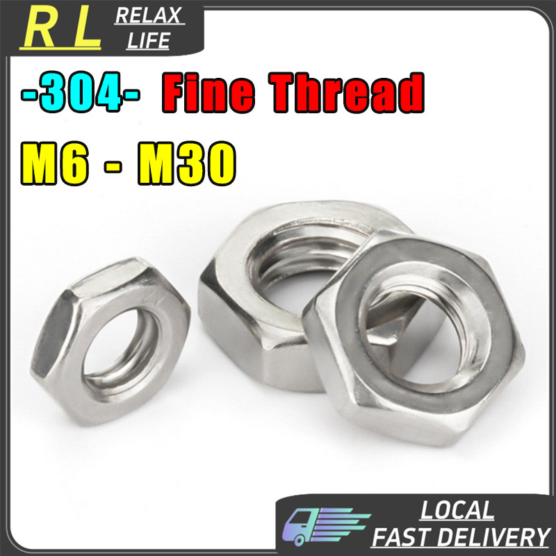 [RL] M6-M30 Fine Thread Hex Nut Thin Lock Nut Jam Nuts Thép không gỉ ...