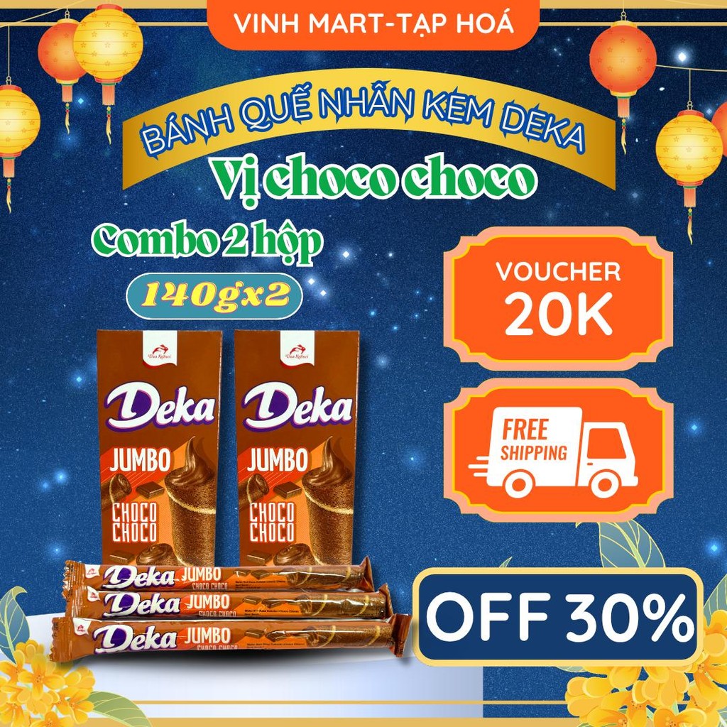 [COMBO 2 Hộp] Bánh Quế Nhân Kem DEKA JUMBO - Nhiều Vị Thơm Ngon - Ăn ...