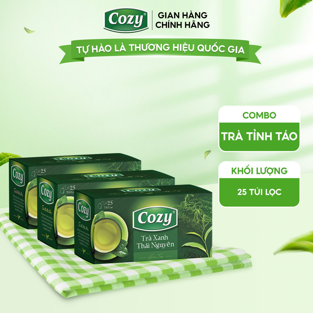 Combo Trà Túi Lọc Cozy – 3 Vị: Trà Nhài, Trà Sen, Trà Xanh Thái Nguyên ...