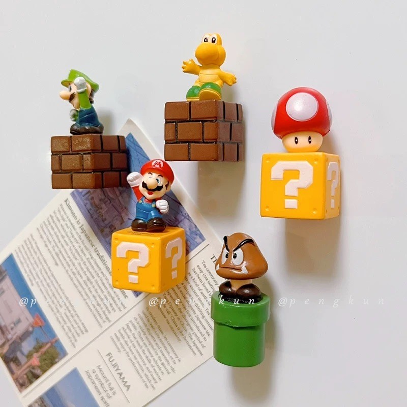 5 Miếng Dán Tủ Lạnh Super Mario Phụ Kiện Nhà Sáng Tạo Mô Hình Búp Bê ...