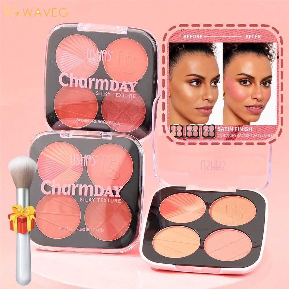 wave [QUÀ TẶNG MIỄN PHÍ] Phấn má hồng USHAS Four Wires Light Delicate Natural Makeup Effect Lips ...