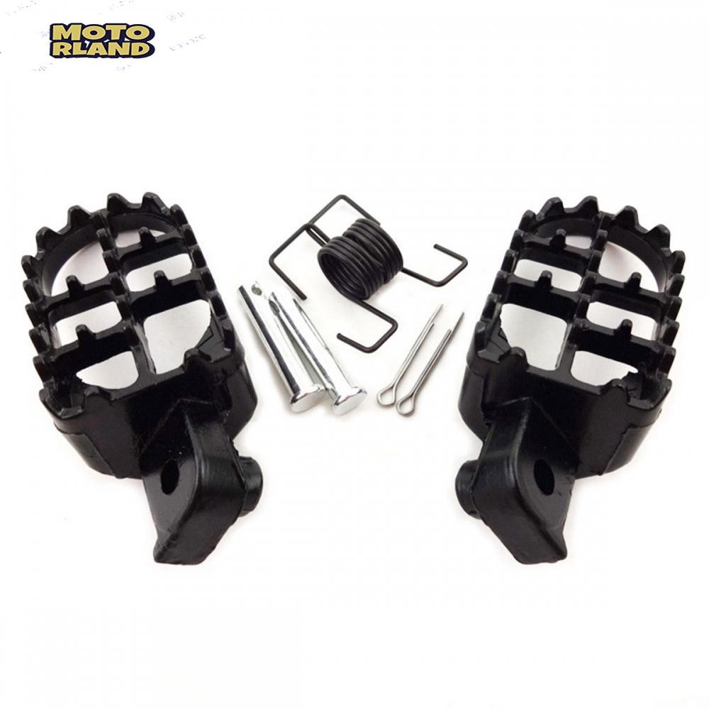 【MOTO】Stylish Black Aluminium For Motorcycle Foot Pegs MX Racing Style ...