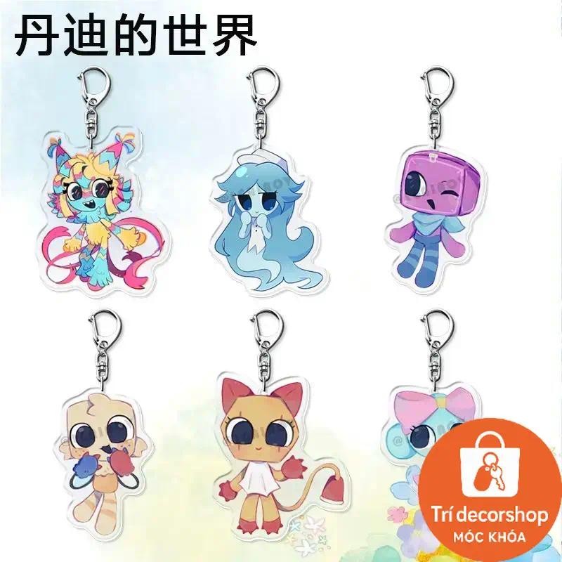 Dandy's World Anime KeyChain Cartoon Game Kawaii Men Key Chain for ...