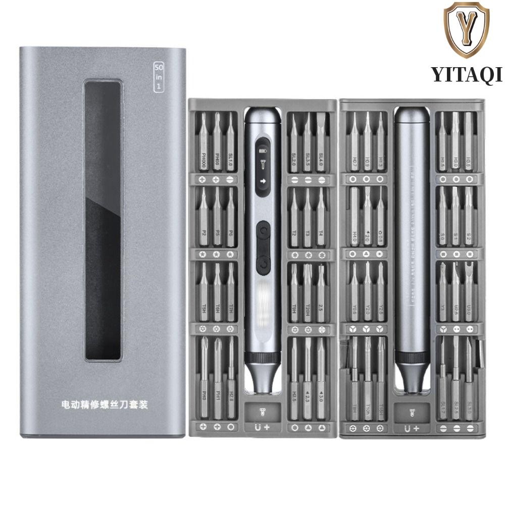 Bộ tuốc nơ vít điện YITAQI, Bộ tuốc nơ vít chính xác 50 trong 1, Bộ Bit điều khiển vít sạc nhanh ...