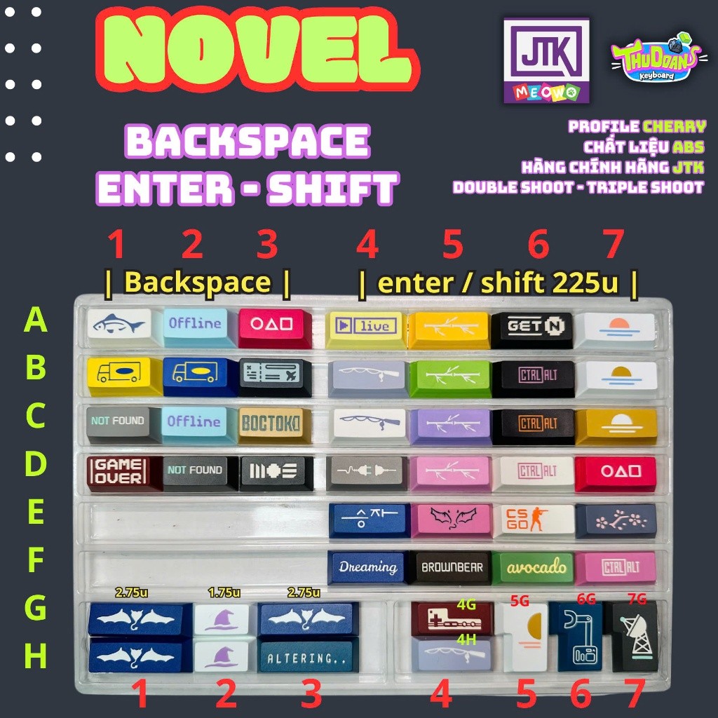 Keycap Enter - Backspace - Shift novel | Keycap JTK Có Hình | Keycap ...