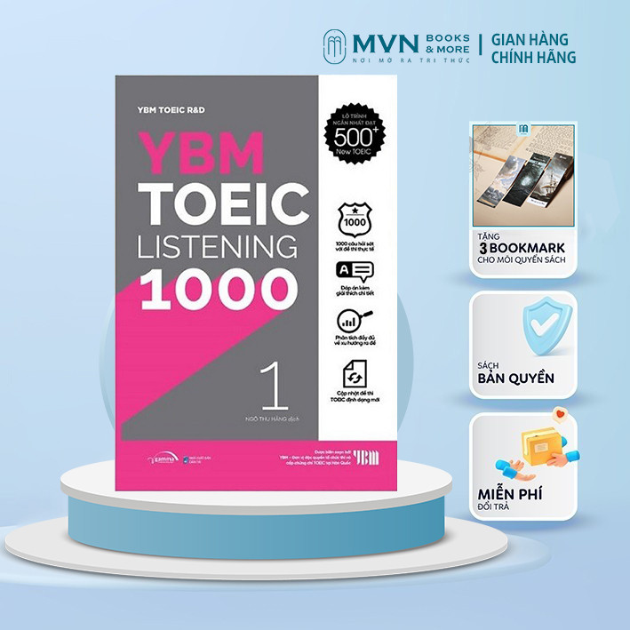 Sách - YBM Toeic Listening 1000 - vol 1 259k - Mvn Books | Shopee Việt Nam