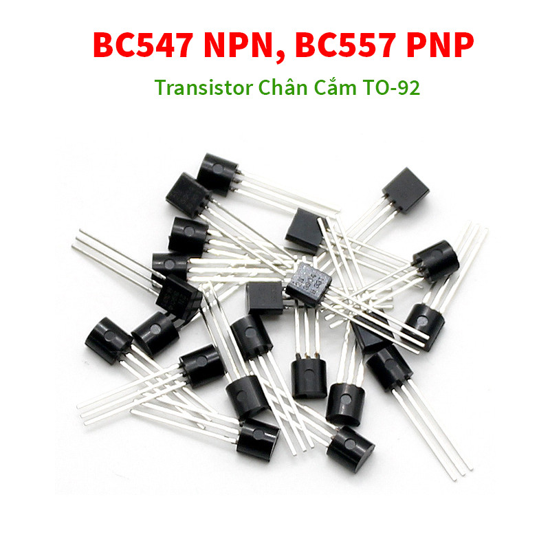 [Gói 5 Con] Transistor BC547 NPN, BC557 PNP, Chân Cắm TO-92 0,1A 50V ...
