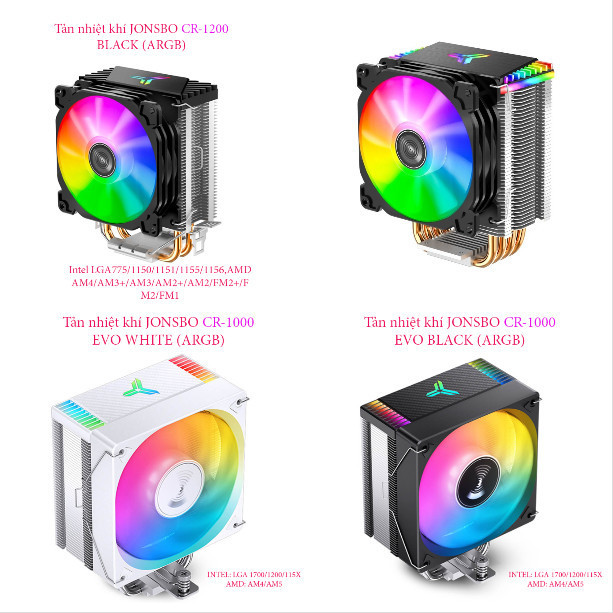 [FREESHIP] QUẠT TẢN NHIỆT KHÍ, FAN CPU LED RGB JONSBO CR1200 - CR1000 ...