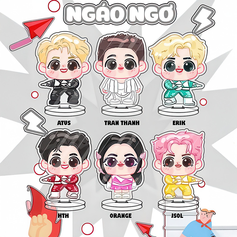 Mô hình standee 3-5CM chibi mini ATSH Anh trai say hi Ngáo Ngơ ...