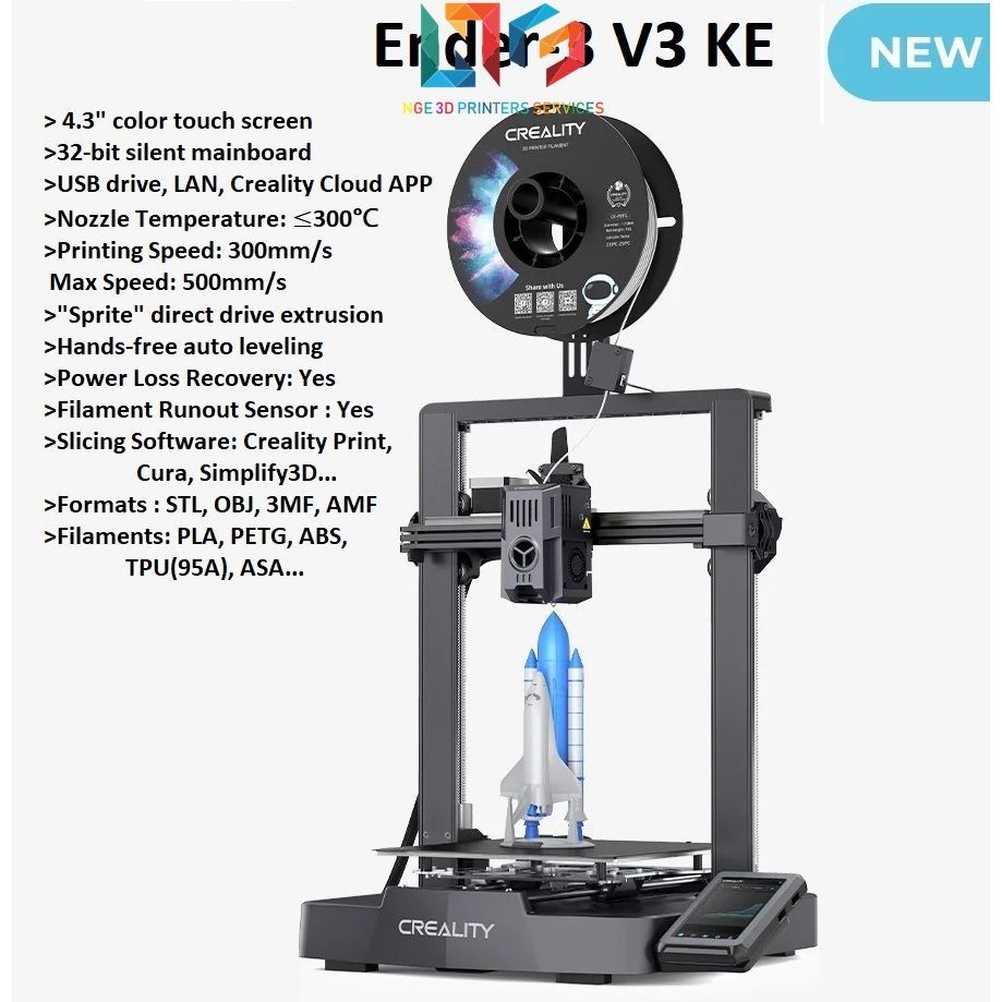Máy in 3d Creality Ender 3 V3 KE cân bàn hoàn toàn tự động...độ chính ...