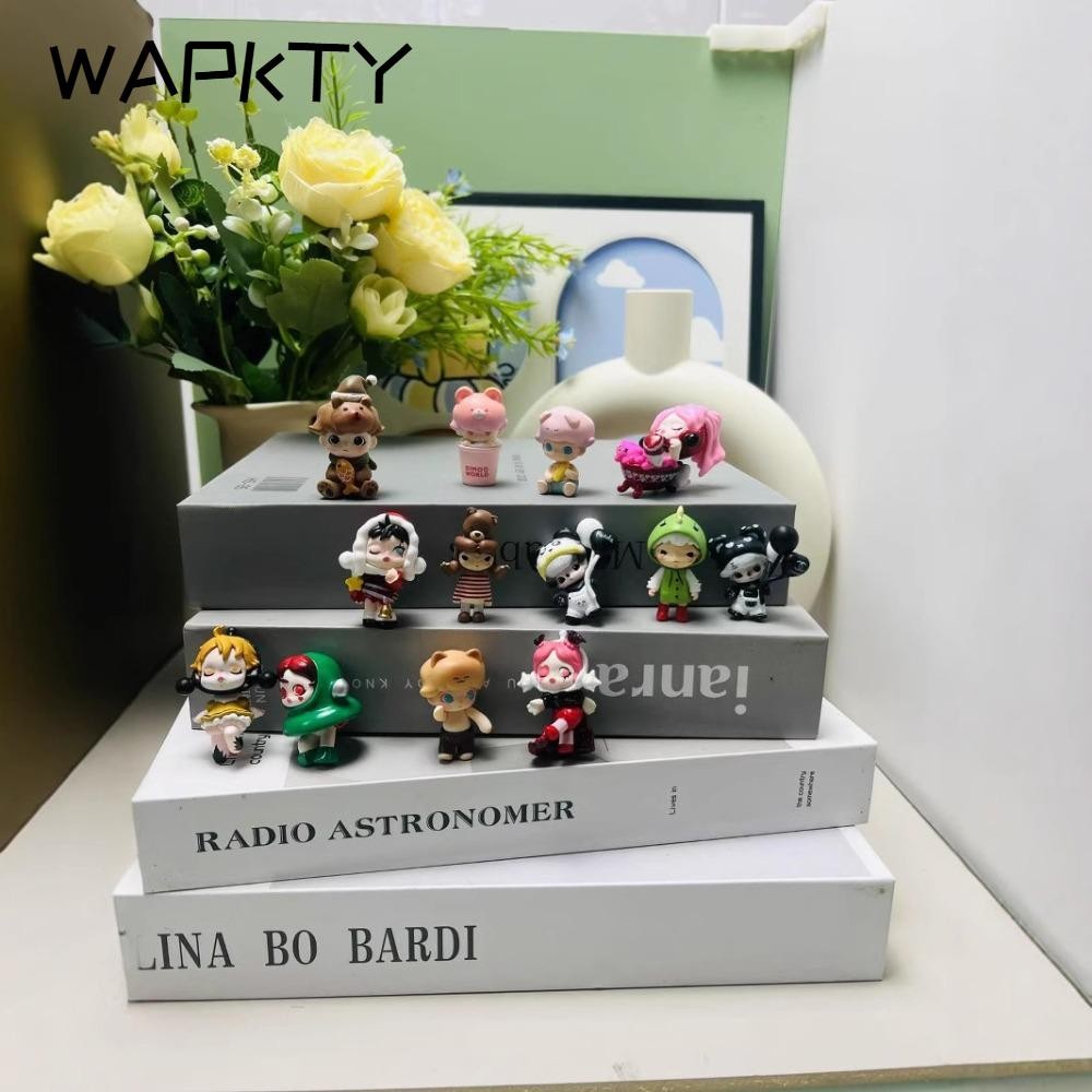 WAPKTY Đồ trang trí Mini, Hộp DIMOO POPBEAN POPMART, Bộ hẹn hò Jurassic ...