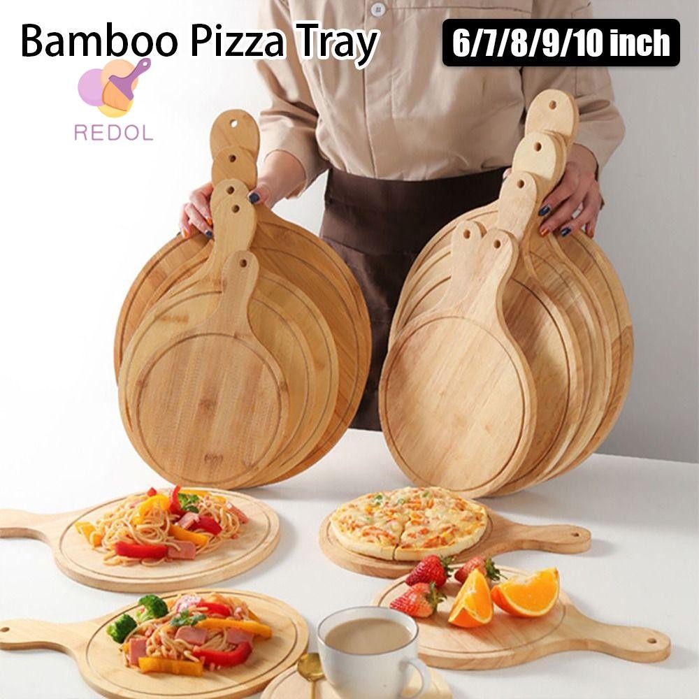 Repkg 1 Cái Khay Pizza Tre, Đĩa Cắt Đá Bằng Gỗ Pizza, Tròn Có Tay Cầm 6 ...