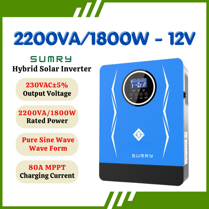 BIẾN TẦN SUMRY HYBRID INVERTER 1.8KW 12V- BIẾN TẦN NĂNG LƯỢNG SÓNG SIN ...