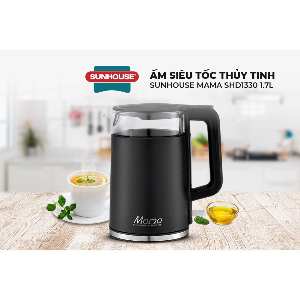 Ấm Đun Siêu Tốc Thủy Tinh 1.7L SHD1330 Sunhouse, Hàng Chính Hãng, Bộ ...