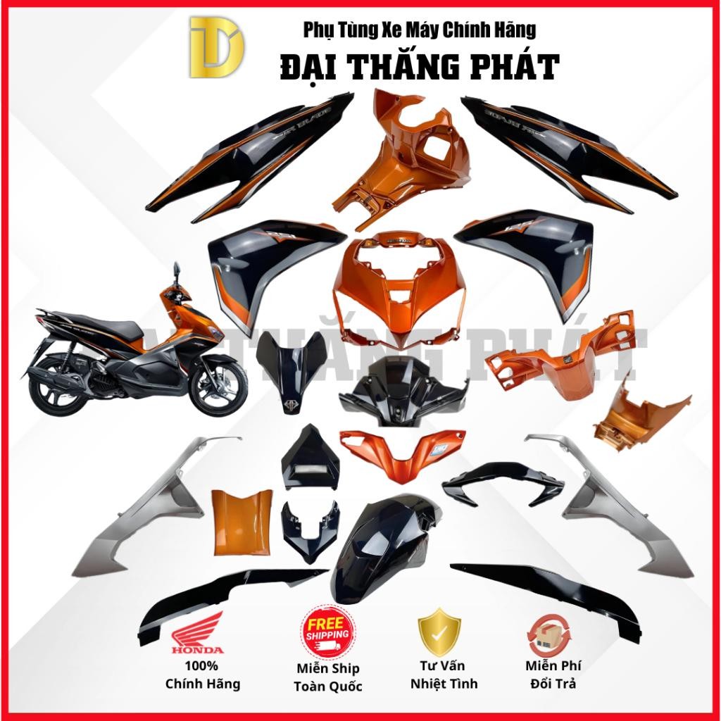 (Có bán lẻ) Dàn áo xe Air Blade 125cc (2015-2016) K66 màu Cam Đen YR322 ...