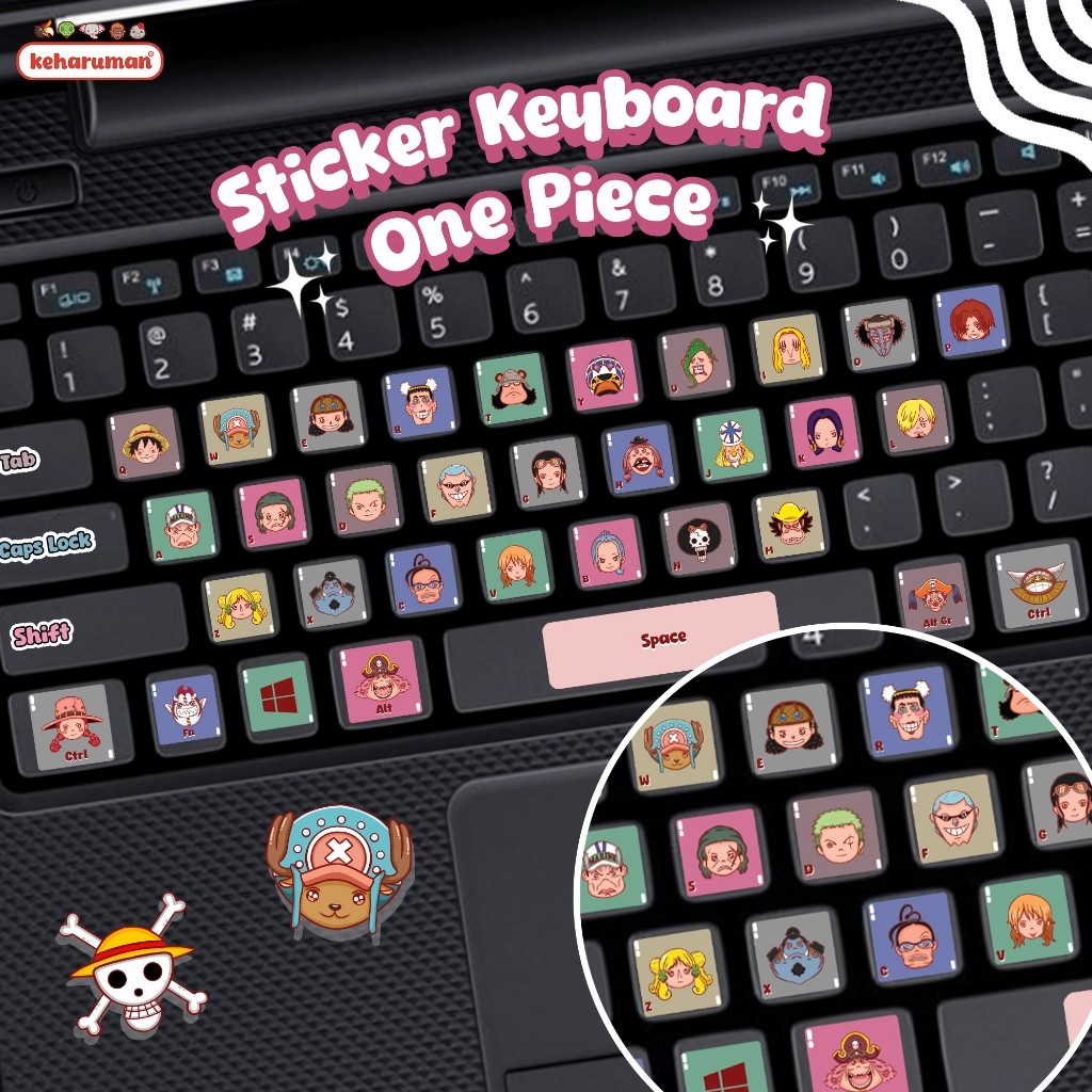 Sticker Bàn Phím Máy Tính Laptop chủ đề One Piece Bajak Laut | Shopee ...