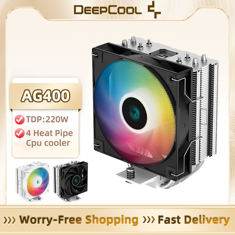 DEEPCOOL AG400 CPU Cooler ARGB PWM 2000RPM Quạt Làm Mát 4 Ống Nhiệt TDP ...