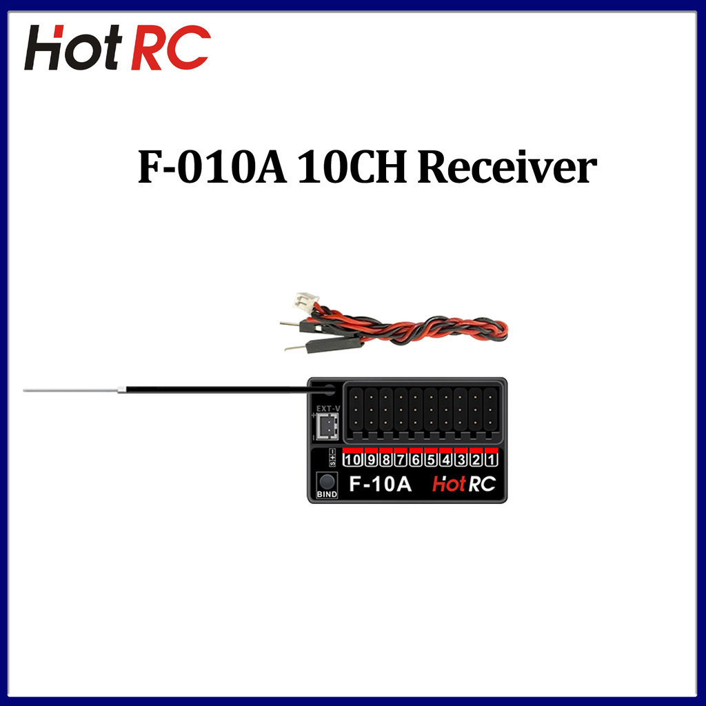 HotRC 10CH 10 Kênh 2.4GHz F-10A Bộ Thu PWM Cho CT-10B HT-10A Bộ Phát Điều Khiển Từ Xa Ô Tô ...