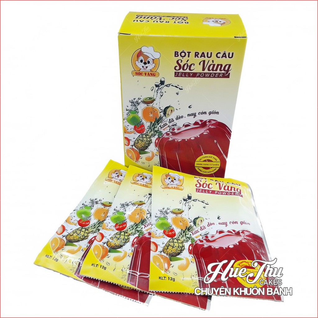 Bột rau câu Sóc Vàng (Jelly Powder) tạo thạch giòn ngon, trong suốt ...