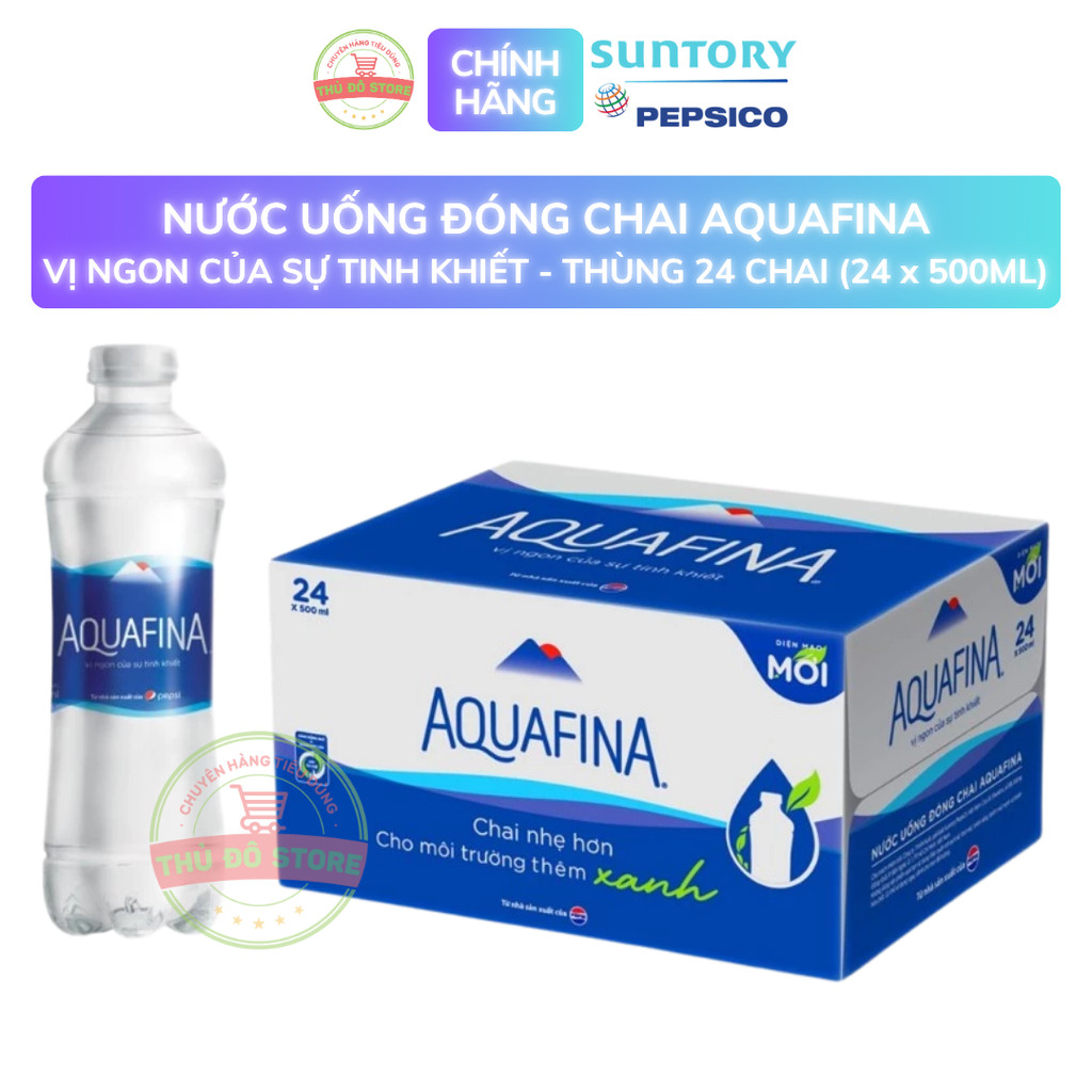 Nước Uống Tinh Khiết Aquafina - Thùng 24 Chai x 500ML | Shopee Việt Nam