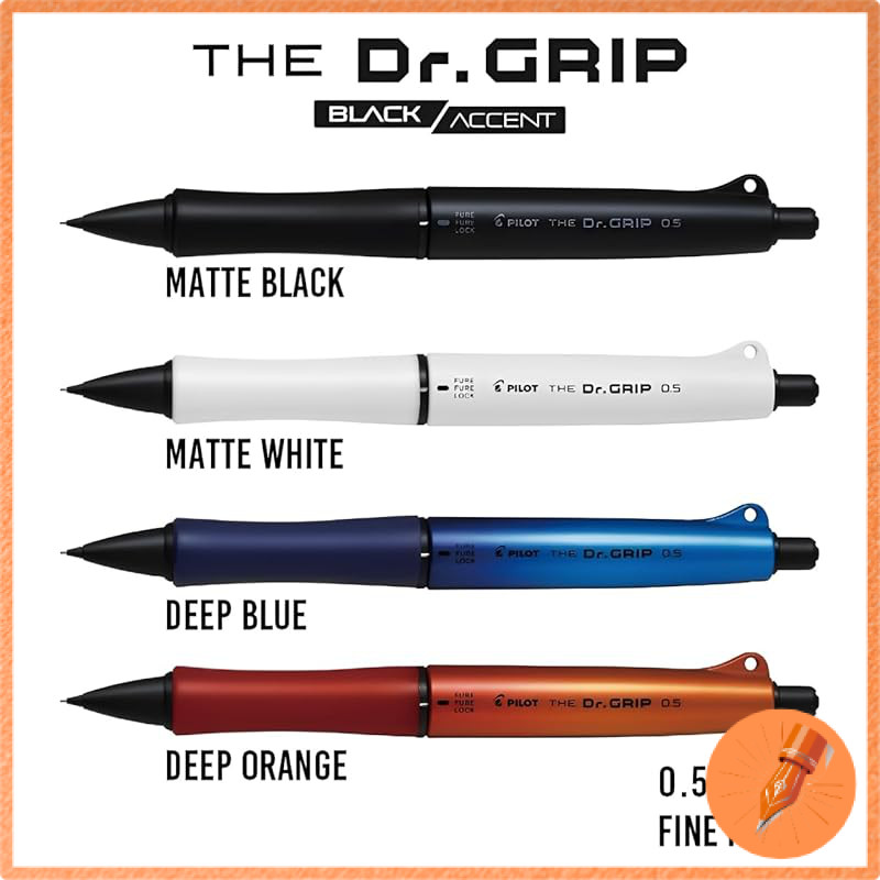 PILOT The Doctor Grip Black Accent 0.5mm Mechanical Pencil | Shopee ...