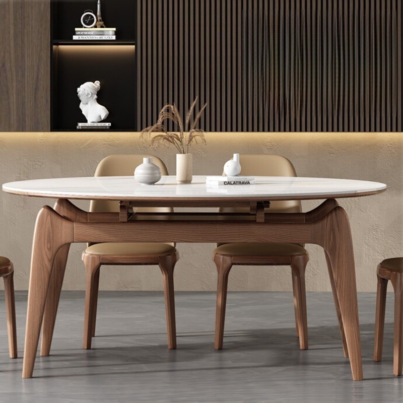 Folding Telescopic Square to Round Dinning Table Rock Plate Dining ...