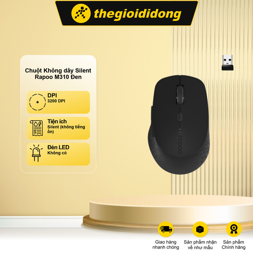 Chuột Không dây Silent Rapoo M310 Đen | Shopee Việt Nam