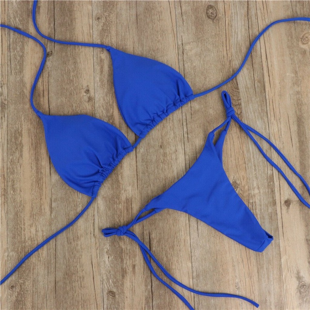 Set bikini 2 mảnh màu trơn dây đeo cổ thời trang cho nữ 7cyi_9kcvr ...