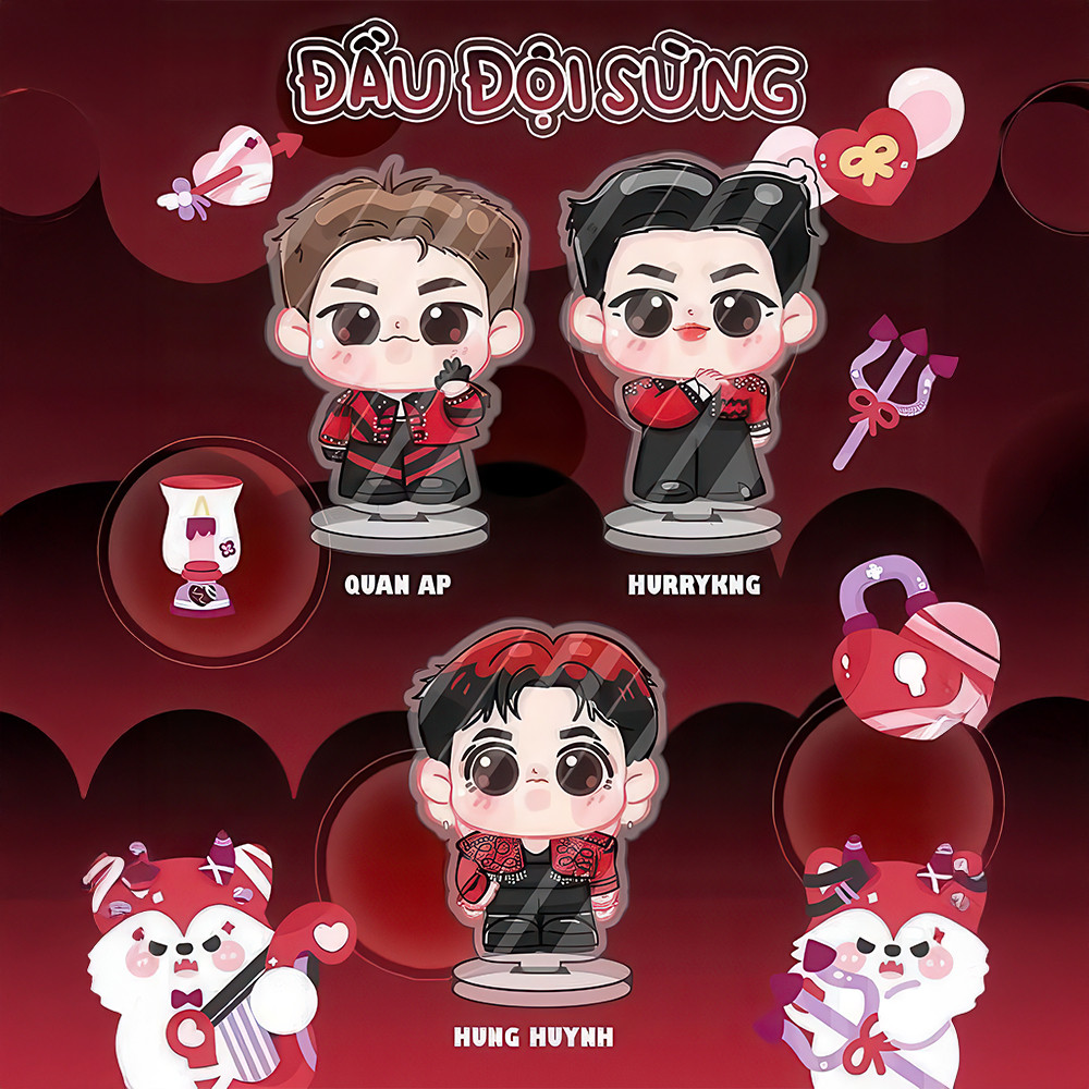 Mô hình standee 3-5CM chibi mini ATSH Anh trai say hi Đầu Đội Sừng ...