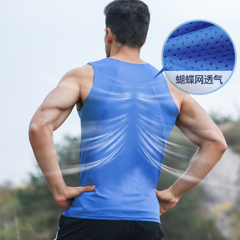 Summer New Breathable Mesh Vest Fitness Sports Running Vest Men's ...
