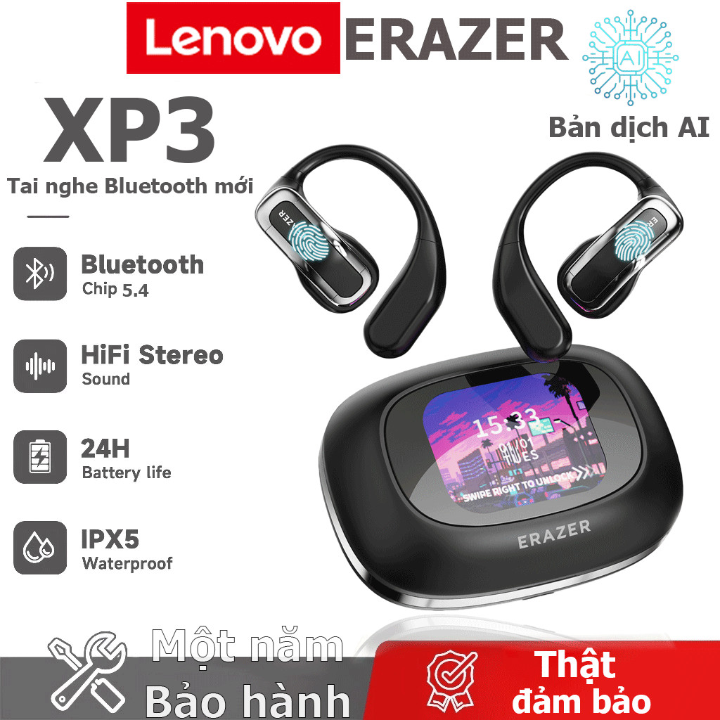 Tai nghe dịch thuật Lenovo ERAZER XP3 AI Tai nghe không dây LED ...