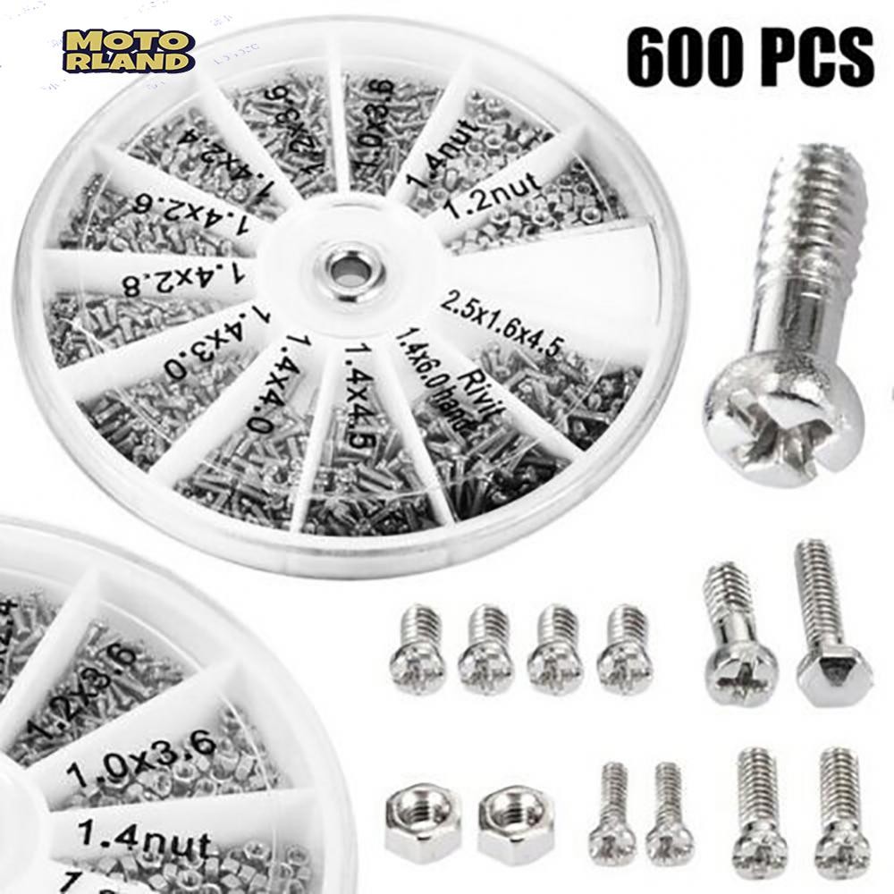 【MOTO】Stainless Steel Nuts Bolts Screws Kit 600pcs Small M1M1 2M1 4 ...
