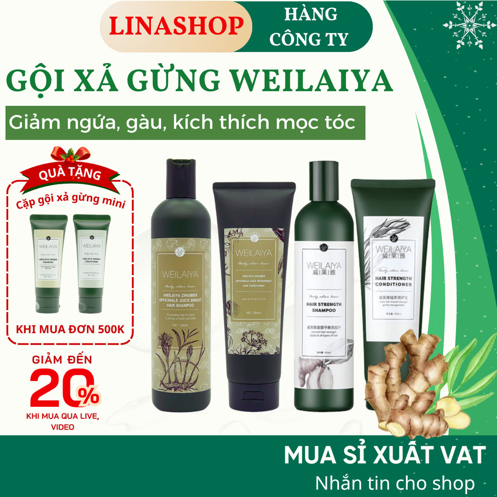 Dầu Gội Xả Gừng Weilaiya Gội Xả Hà Thủ Ô Gừng Xanh Kích Thích Mọc Tóc ...