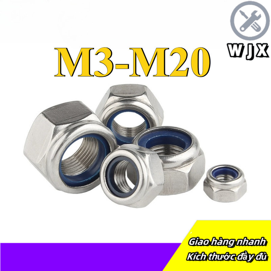 Đai Ốc Tán Keo Chống Trượt Inox 316 ecu inox đầu nhựa chống xoay M3 ...