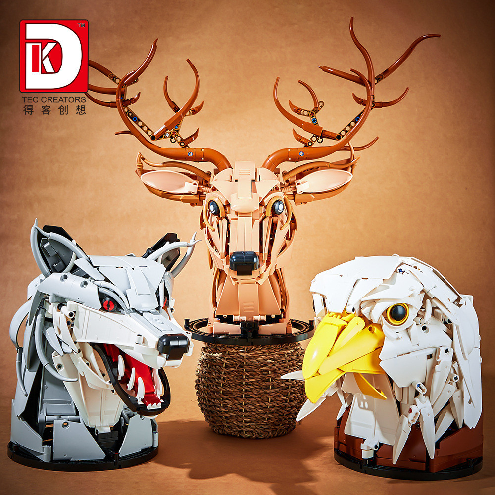 DK Art 5013-17 3D Động Vật Hươu Đại Bàng Sói Bò Gấu Để Bàn Trang Trí Tường Mặt Dây Chuyền Trang ...