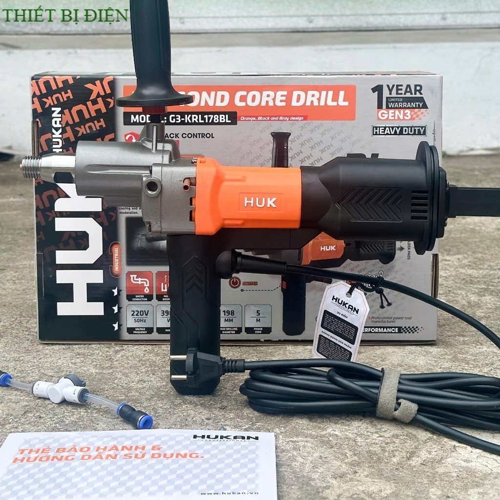 Máy Khoan Rút Lõi Hukan G3 - KRL 178 BL Không Chổi Than Chế Độ Chống Vả ...