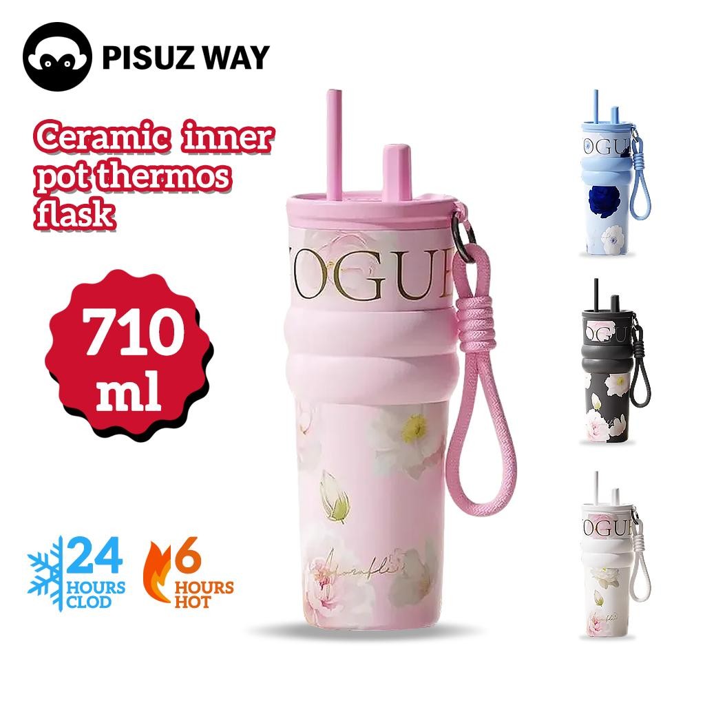 Cốc giữ nhiệt giá trị cao 2025 710ml dung tích lớn gốm lót ống hút cốc nước ô tô cốc nước ...