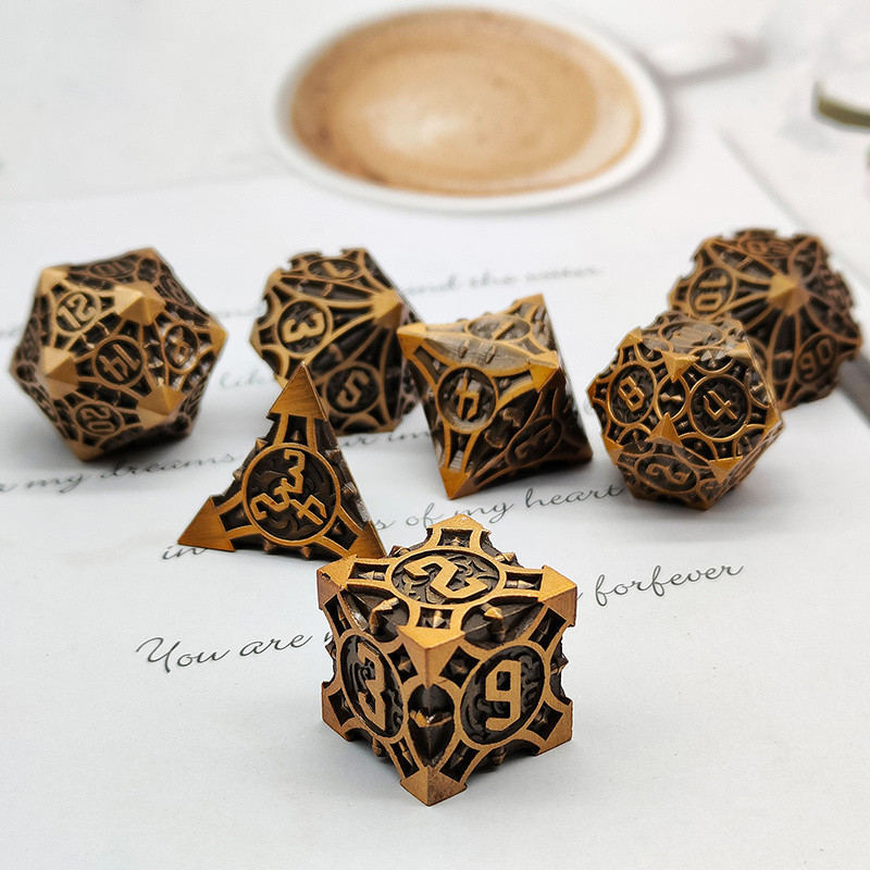 Bộ xúc xắc nhập vai Top12-Metal COC TRPG Cthulhu DND Dungeons & Dragons D20 trò chơi bảng đa ...