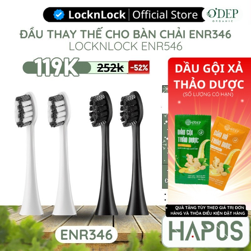 Bộ 4 đầu thay thế cho bàn chải điện LocknLock ENR346 - Mã ENR546 2 màu Đen, Trắng - HAPOS BEAUTY ...