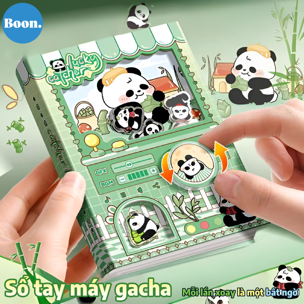 Sổ tay bỏ túi Lucky Gacha 80 trang, thiết kế nắp máy Gashapon vui nhộn ...