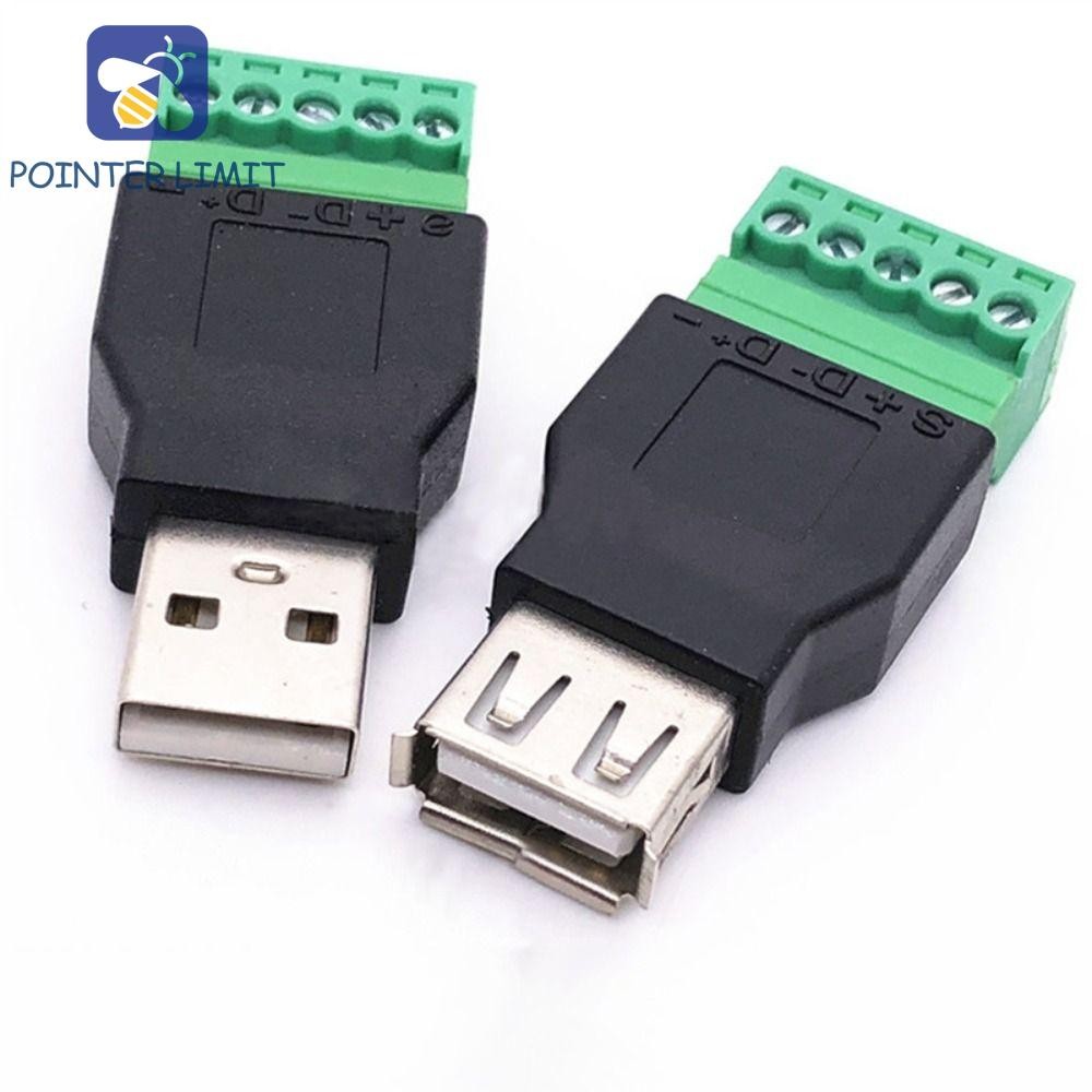 POINTER GIỚI HẠN 2 Đầu nối vít, Đầu cắm vít USB2.0 5 chân, Đầu nối cáp không hàn Bộ chuyển đổi ...