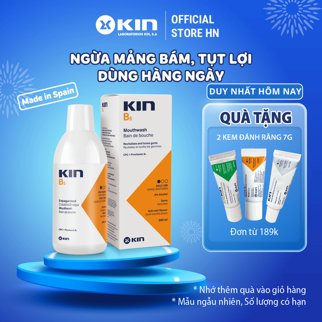 Nước Súc Miệng Kin B5 Sạch Mảng Bám, Ngừa Tụt Lợi, Dùng Hàng Ngày, Chai ...