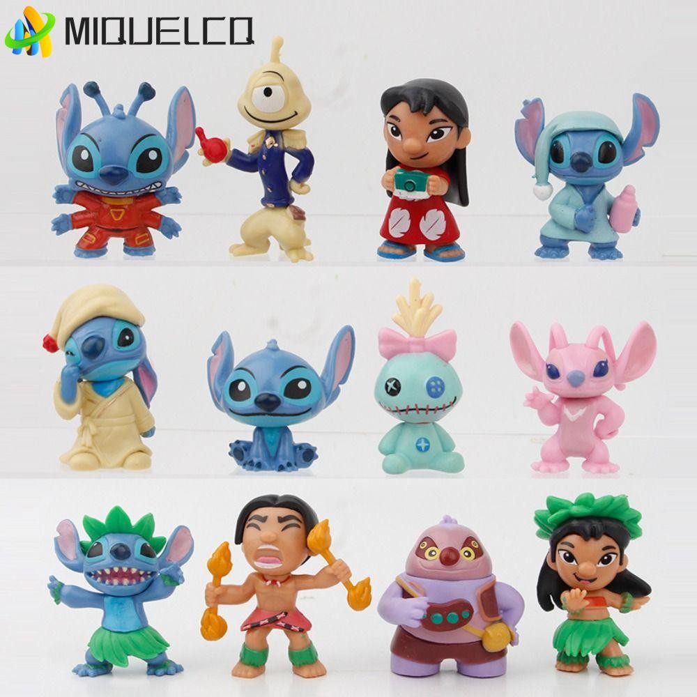 MIQUELCQ 12 Cái / bộ Anime Stitch Đồ Chơi Mô Hình, Nhân Vật Lilo ...