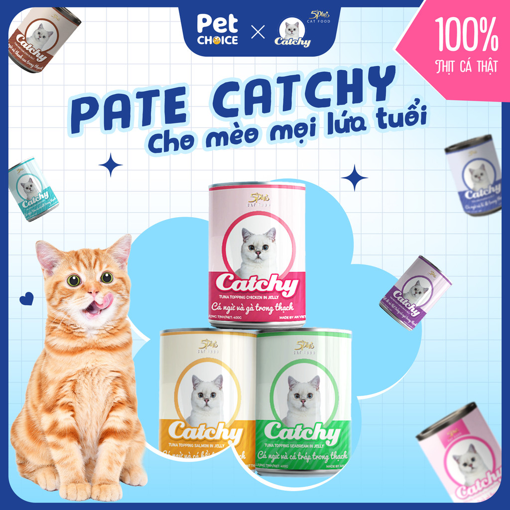 [Chính hãng] Pate Catchy 400g, pate trong thạch cho mèo mọi lứa tuổi ...