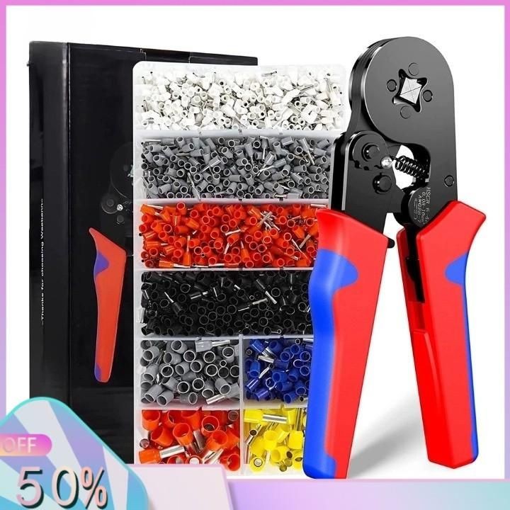 Kìm bấm cos pin HSC8 6-4A tự điều chỉnh, hộp cos pin rỗng 1200 cái cos ...