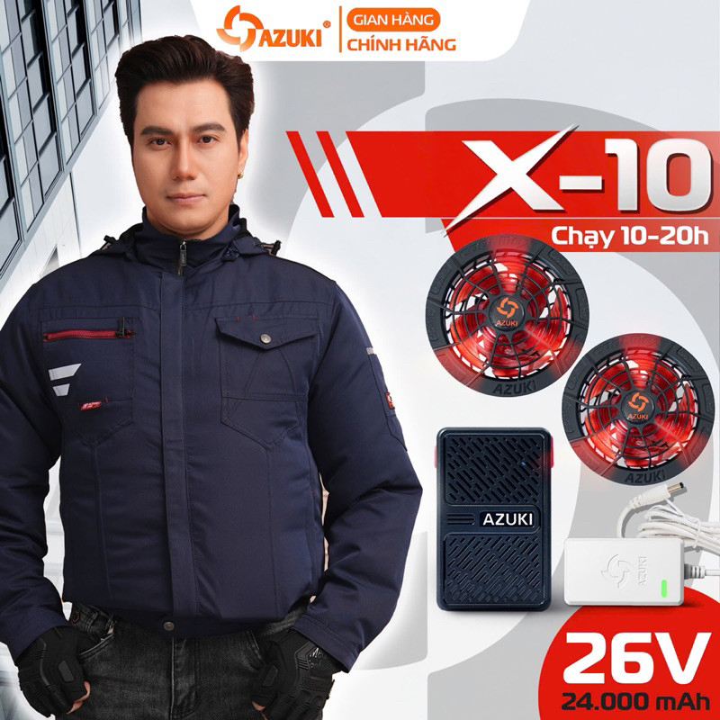 Áo Điều Hòa AZUKI EX10 2025 | Quạt 26V Chạy Dài 10–24 Giờ | BH 12 Tháng | Shopee Việt Nam