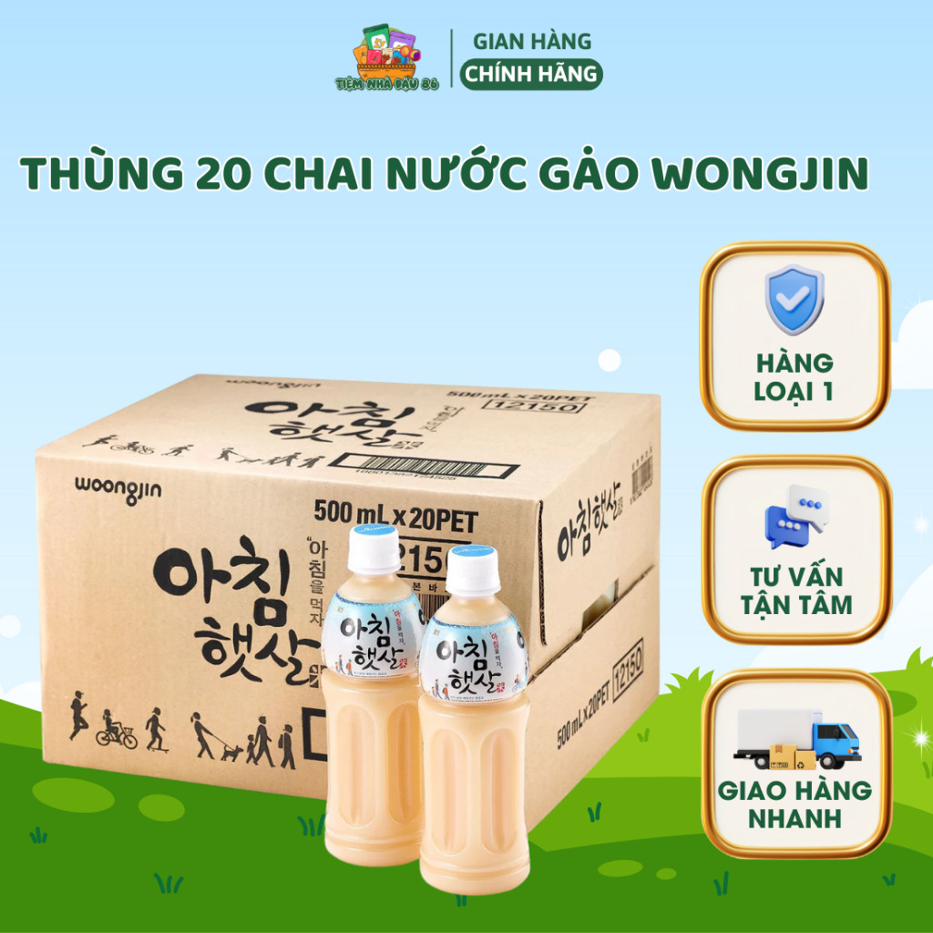 Thùng 20 Chai Nước Gạo Wongjin Hàn Quốc 500ml X 20 Chai | Shopee Việt Nam