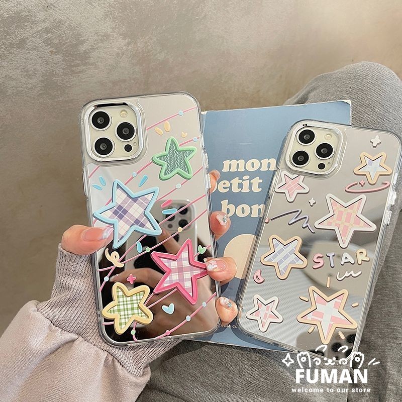 Ốp điện thoại hình ngôi sao ca rô đầy màu sắc gương cho Xiaomi Poco X7 ...